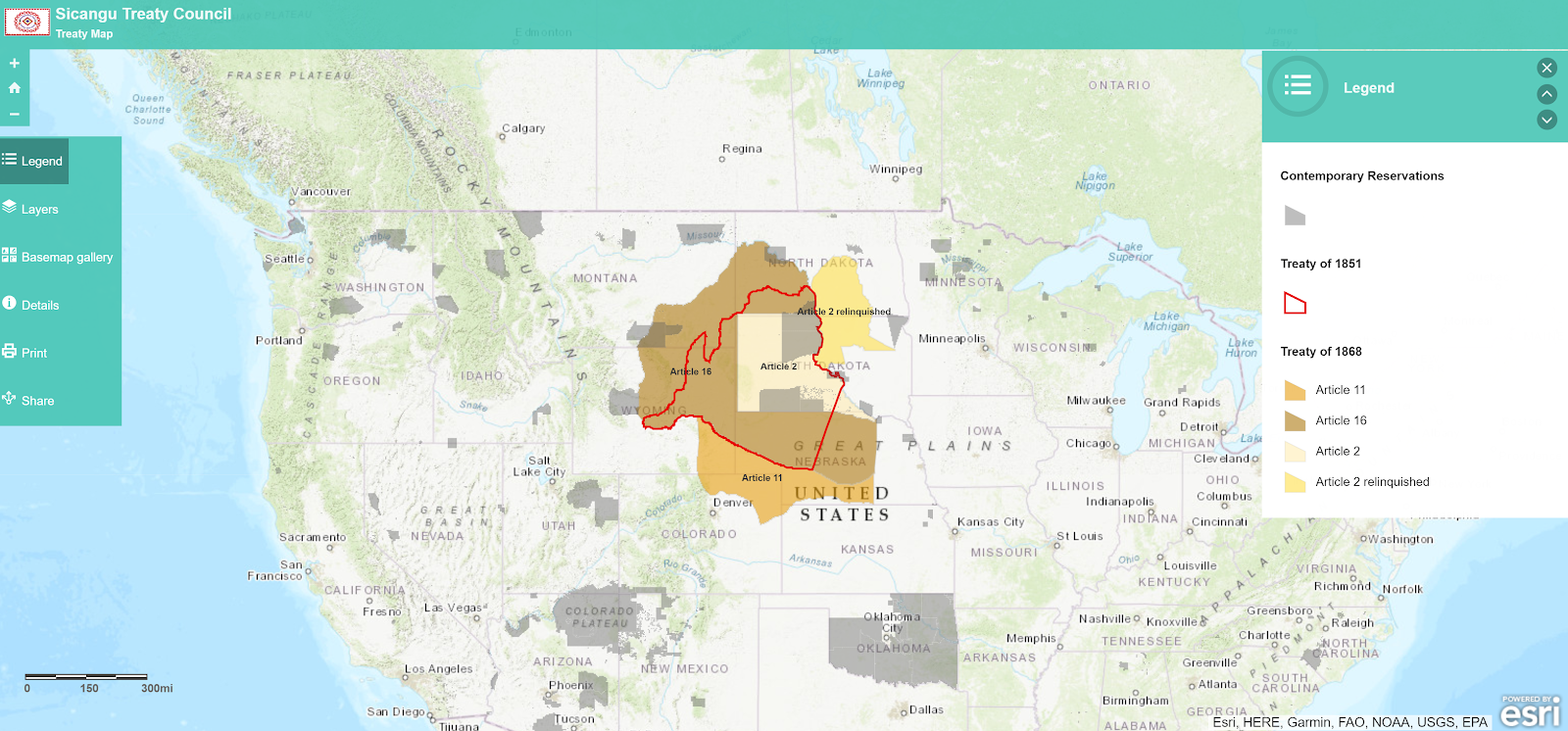 Sicangu Treaty Council Interactive Map – Native Land Information System